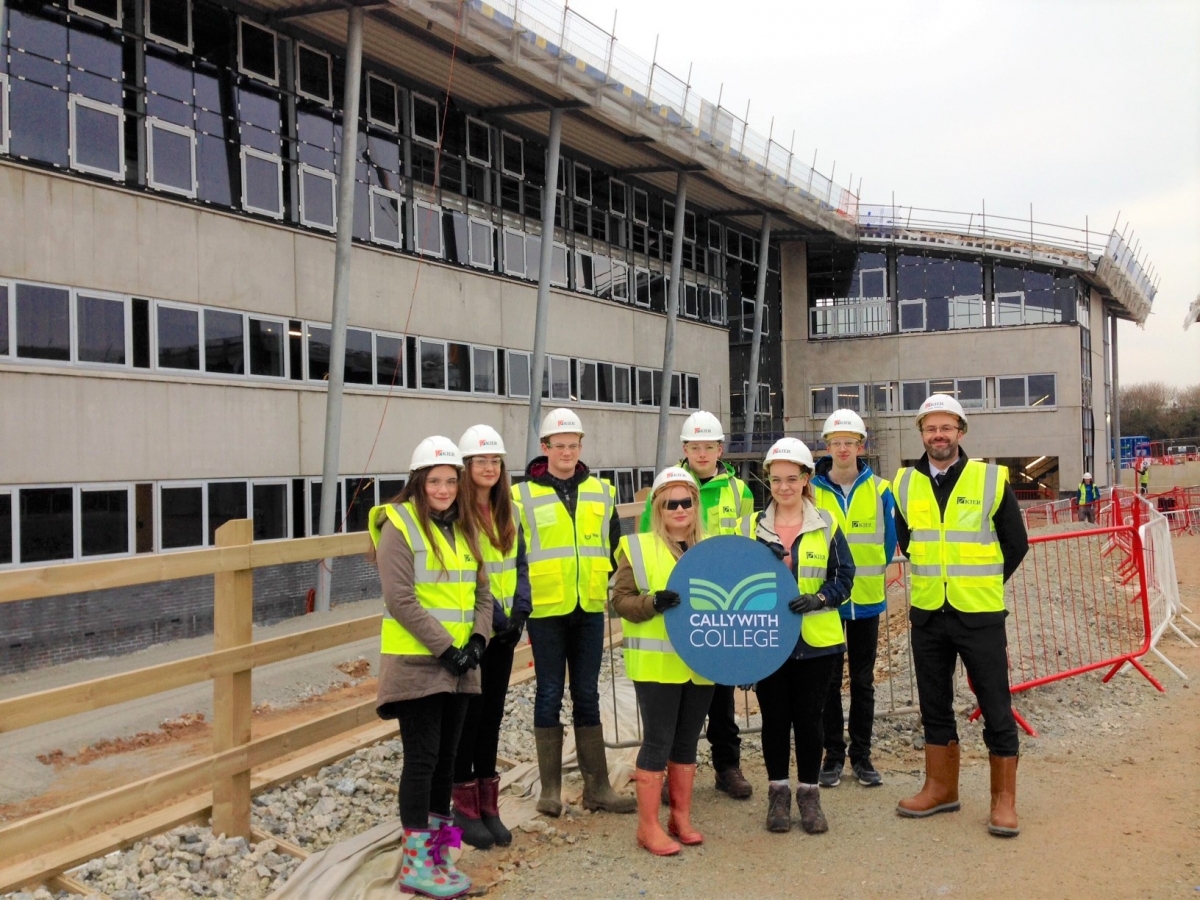 Callywith College celebrates Topping-Out milestone